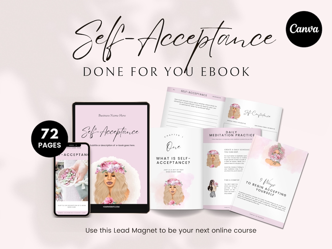 Self Acceptance Workbook, Done for You Course, Lead Magnet Ebook ...