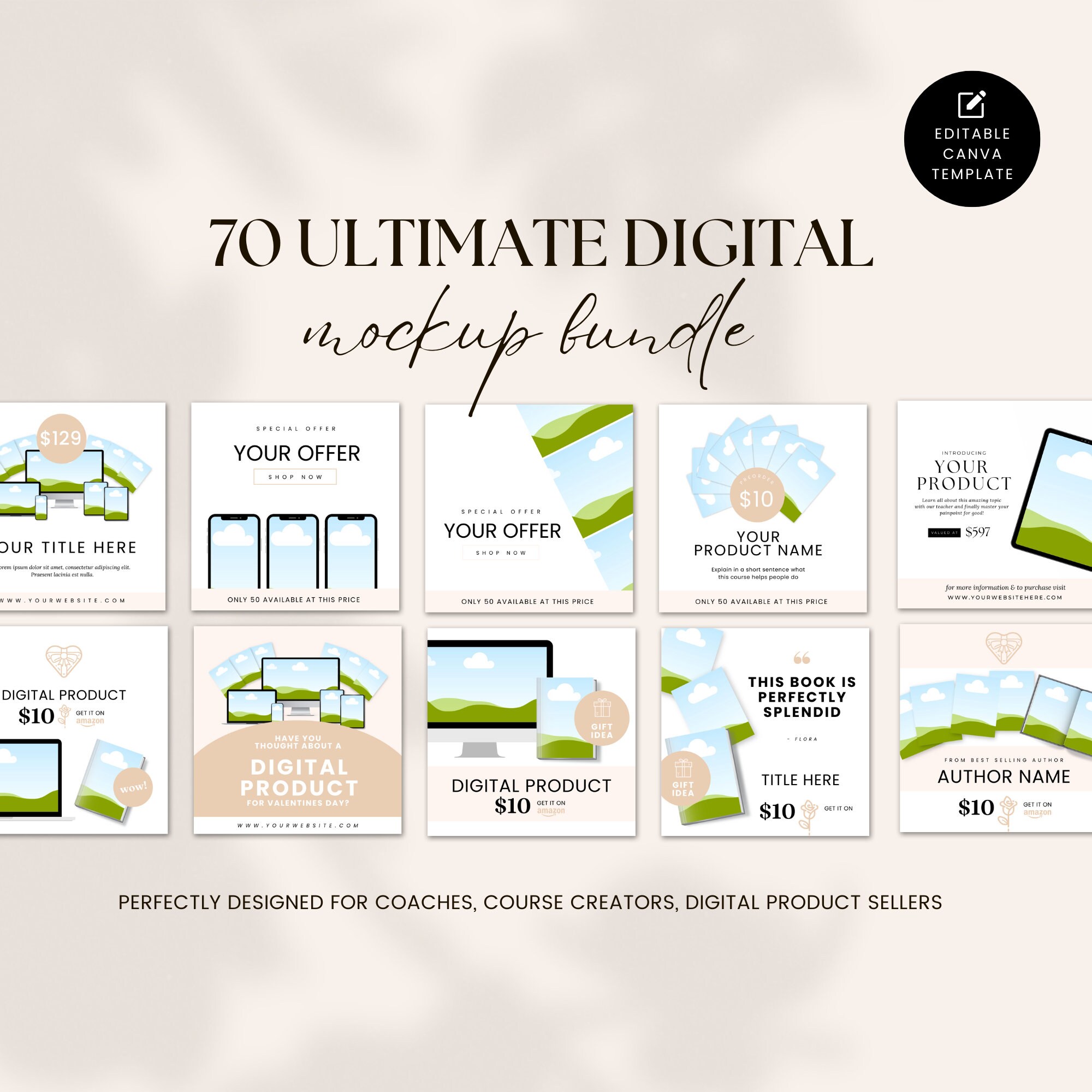 Etsy Listing Mockups Digital Product Mockup Canva Mockup Template