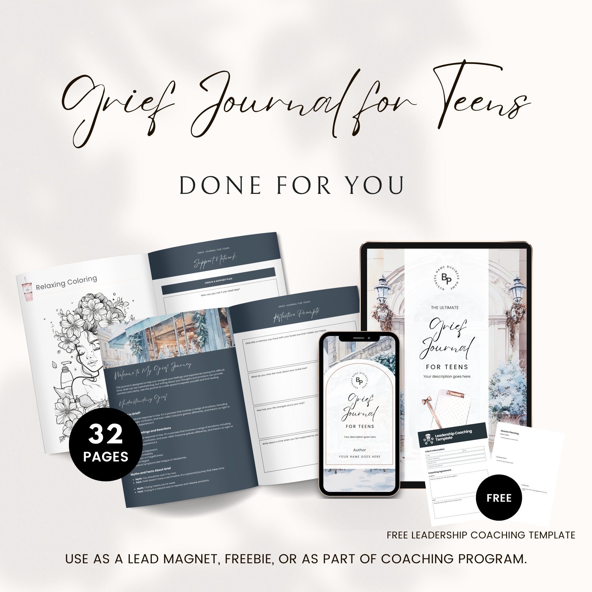 Grief Journal for Teens , Grief Coping Skills, Trauma and Grief ...