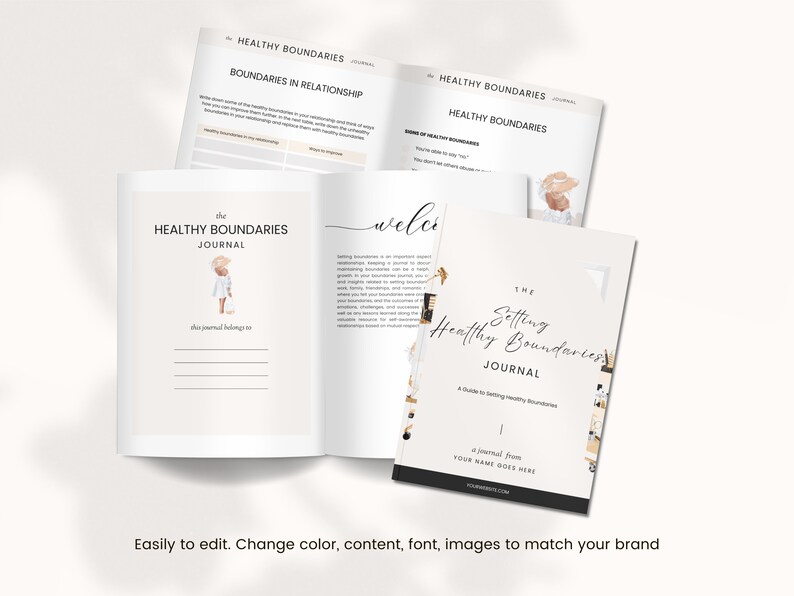 Healthy Boundaries Journal, Boundaries Workbook, Boundary Setting ...