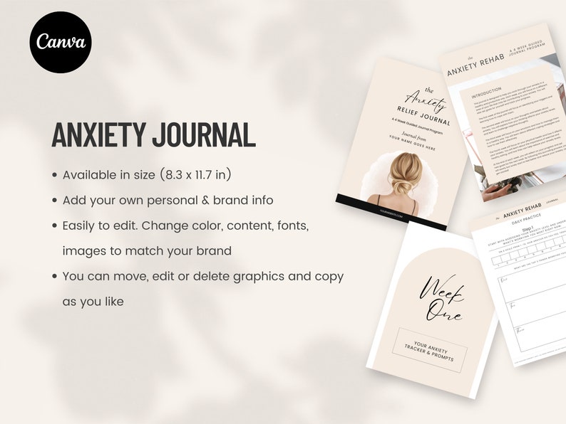 Anxiety Journal Mental Health Journal Journal Prompts Done - Etsy