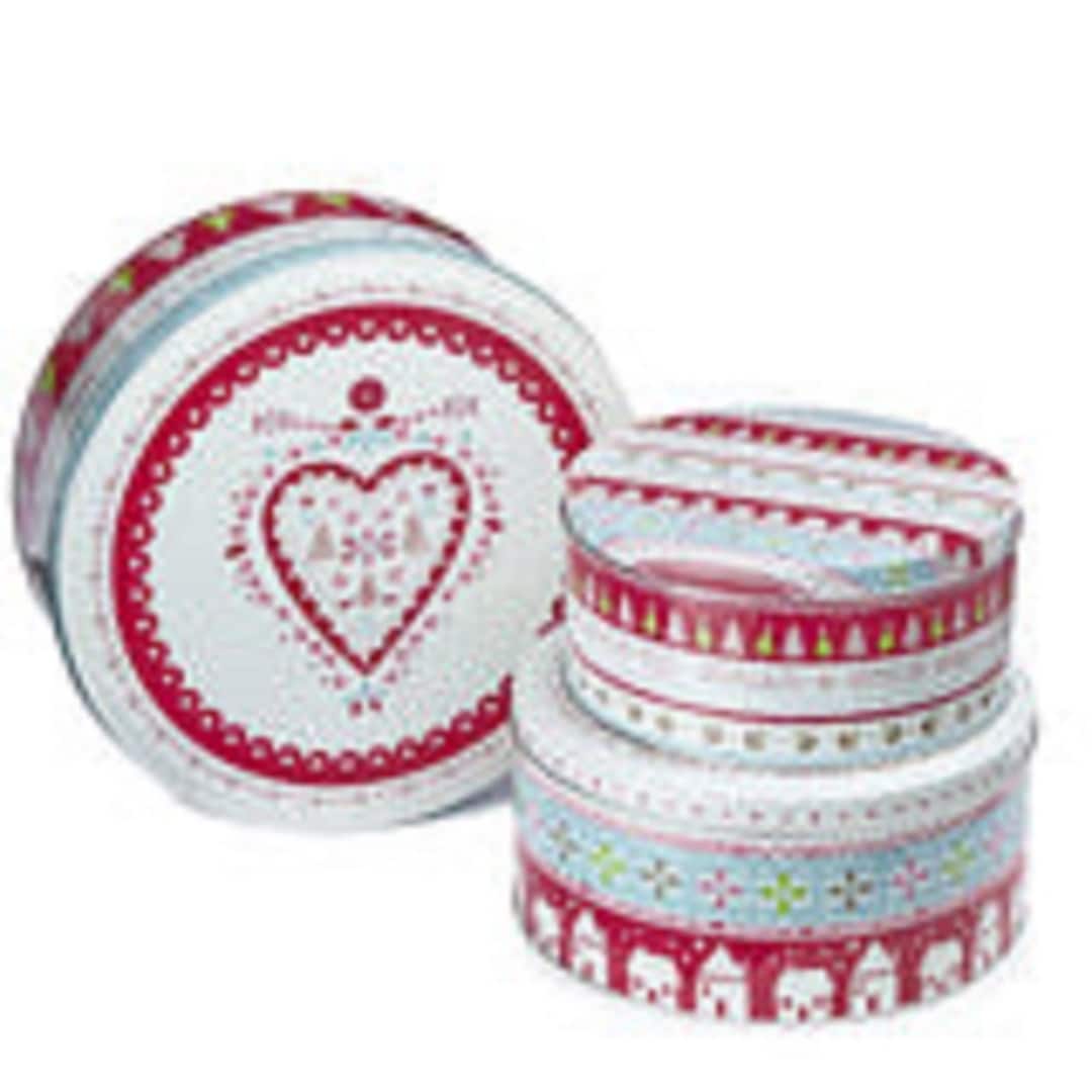 Christmas Cake Tins. A Set of 3 Xmas Round Cake Tins. Perfect for ...