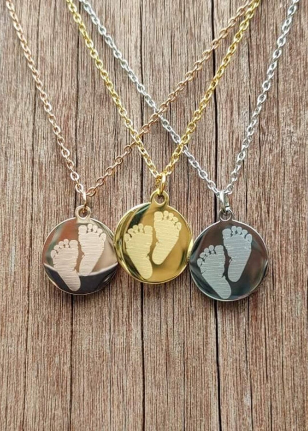 Custom Baby Footprint Necklace - Ideal Keepsake Gift , Newborn Gift ...