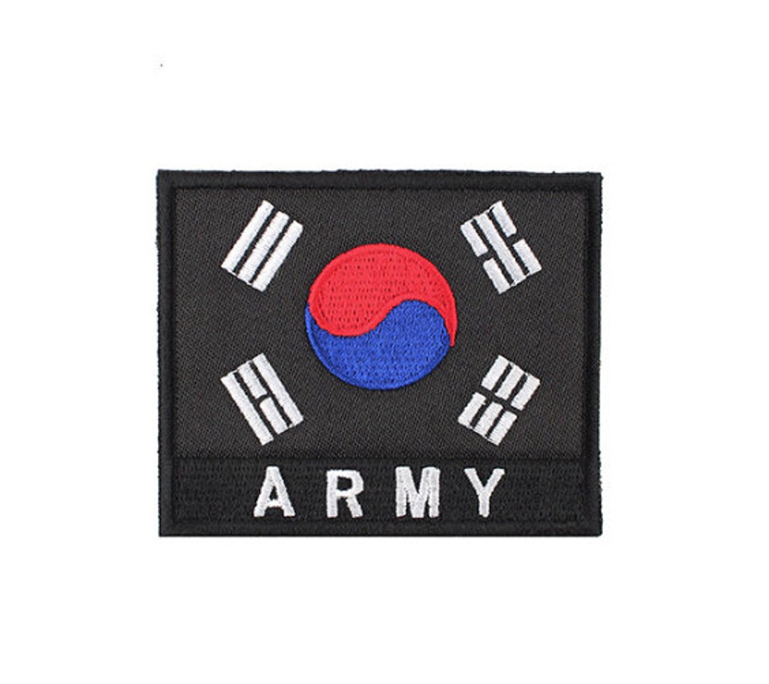 Korean ARMY Flag Velcro Patch - Premium Embroidered Korea Flag Badge,army, Korea Lover , Korea ...