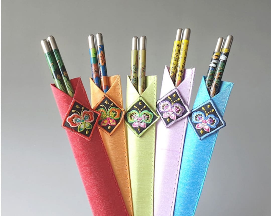 Korea Traditional Pattern Chopsticks Set of 5 - Stainless Steel /korea ...