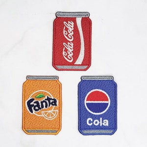 Korean Beverage Fabric Patches |strawberry Milk|banana Milk|coca-cola|fanta|pepsi | Embroidered ...