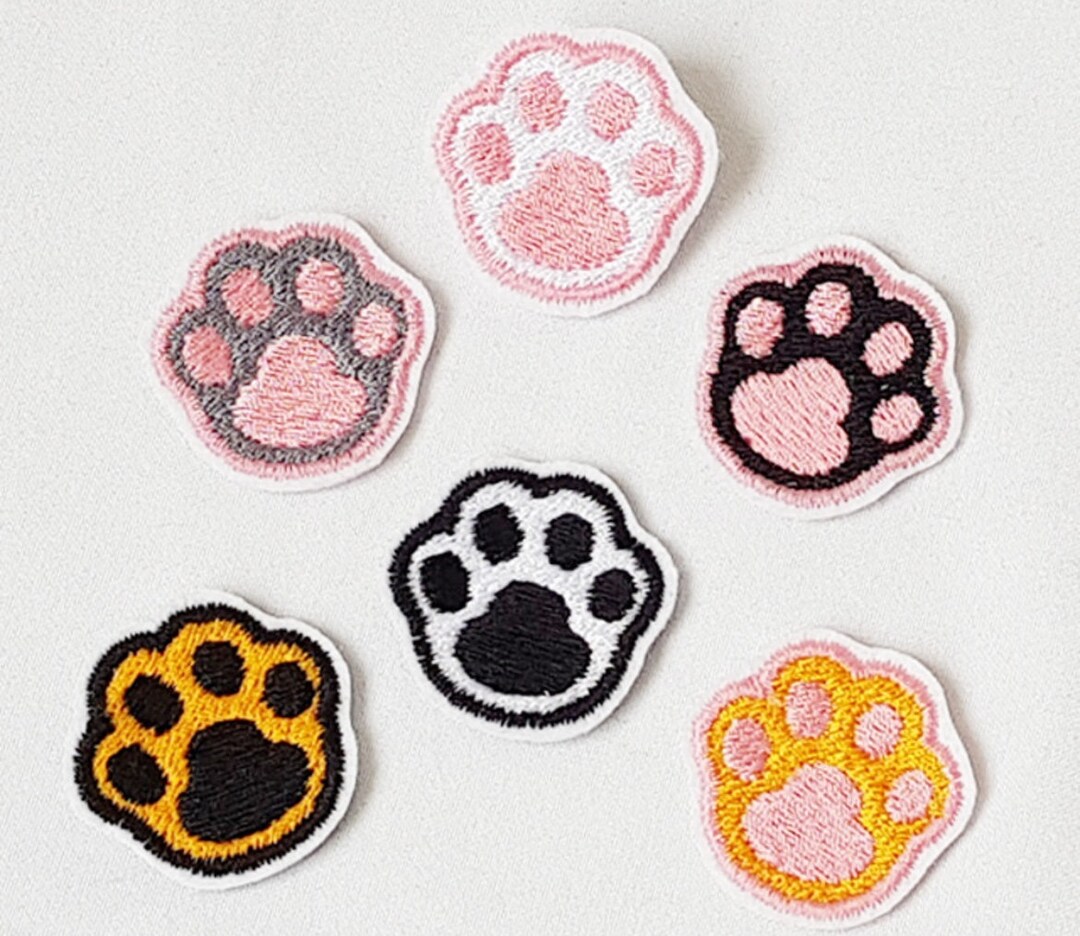 Cute Cat Paws Embroidered Patch Set of 5 - Adorable Iron on Design ...