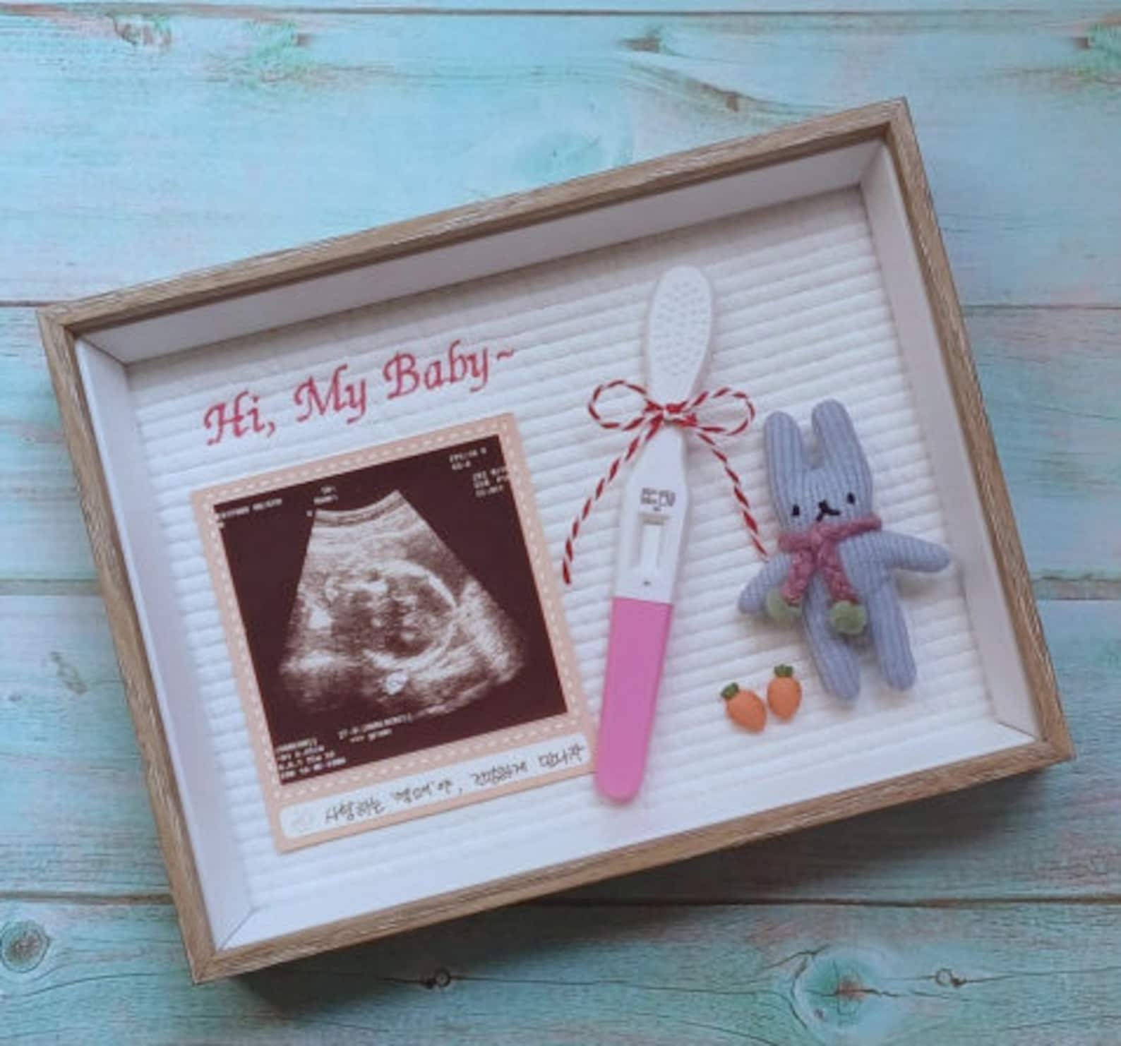 Wooden Pregnancy Test Display Frame Elegant Keepsake With Ultrasound ...