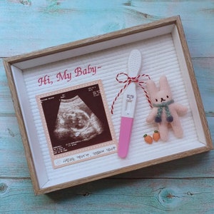 Wooden Pregnancy Test Display Frame Elegant Keepsake With Ultrasound ...