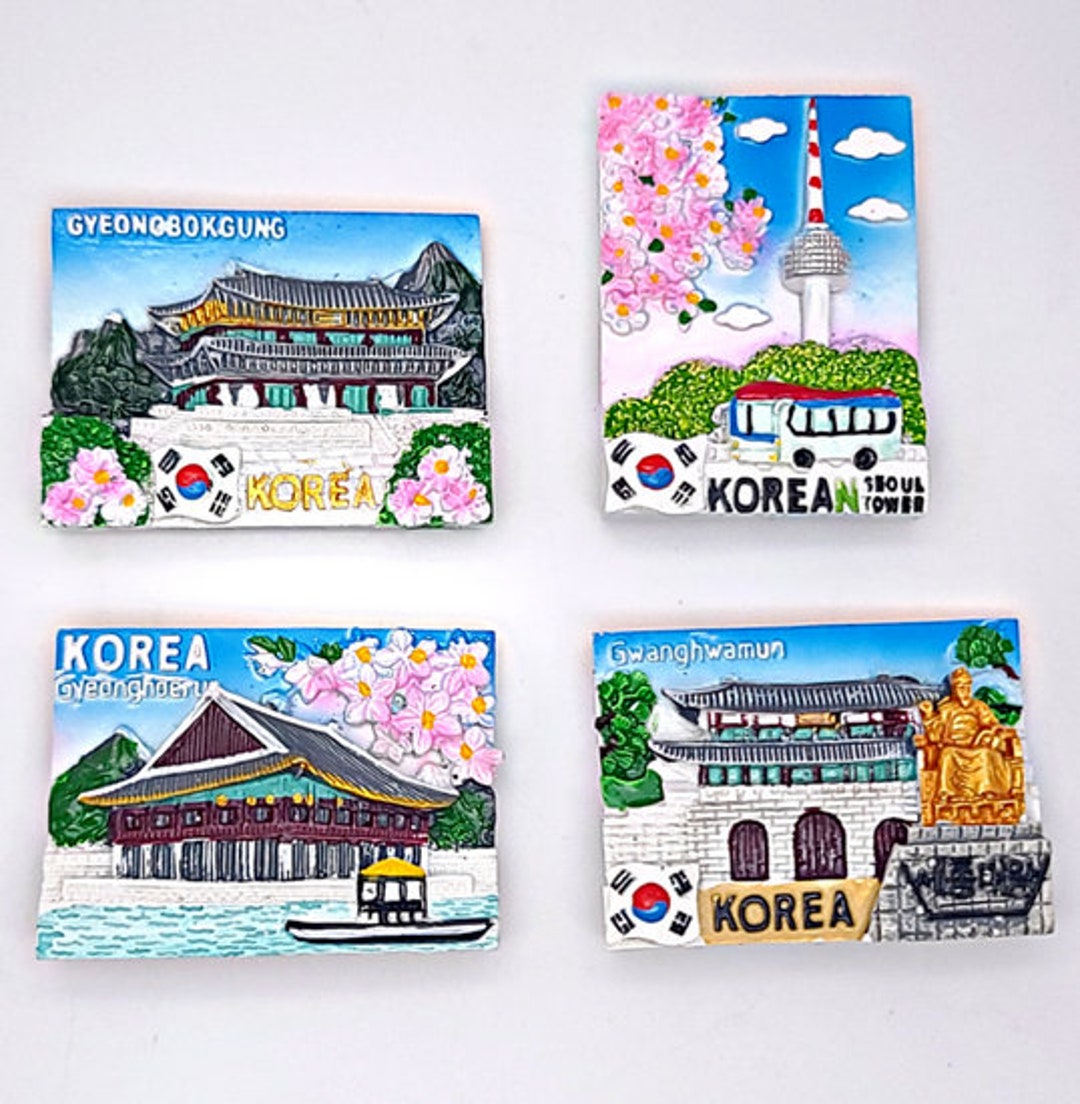 Colorful Korean Landmark Fridge Magnets - Gyeongbokgung| N Seoul Tower ...
