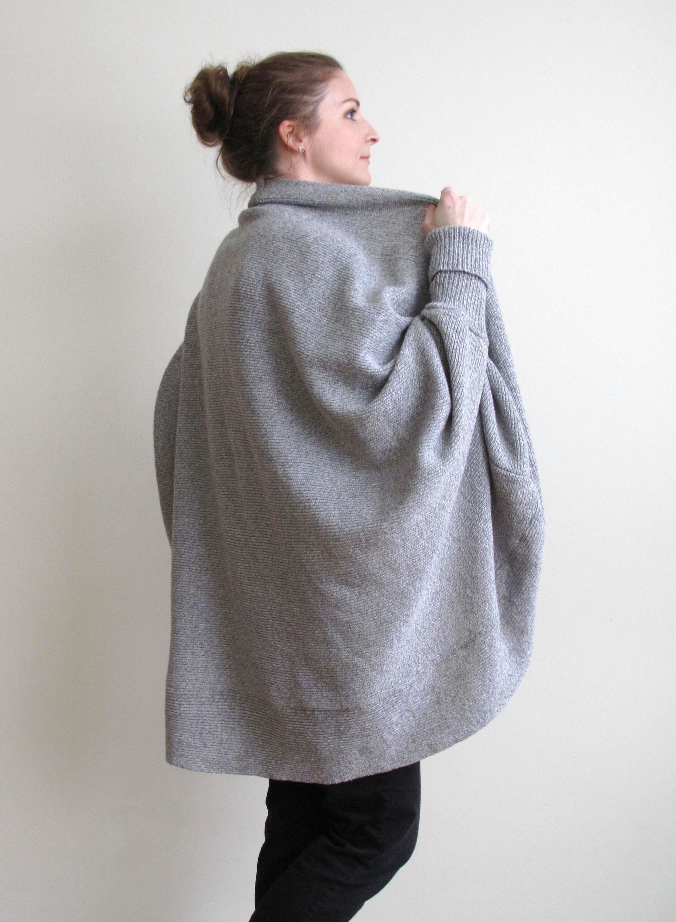 Womens Long Oversize Wool Cocoon Sweater for All Seasons, Lightweight ...