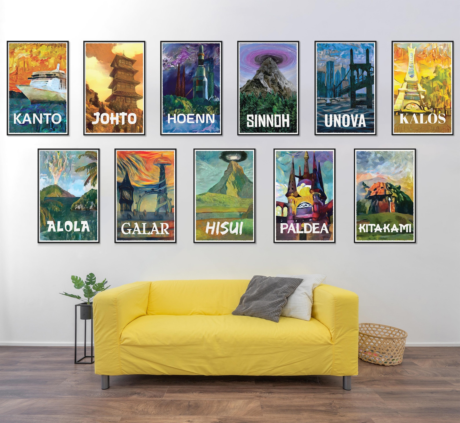 Pokemon Region Posters - Artistic Renditions of the Various Pokemon ...