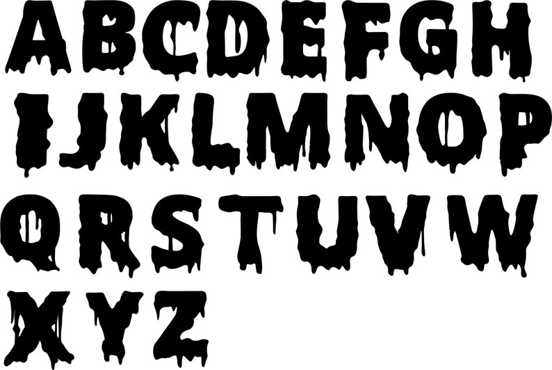 Bold Bloody Halloween SVG Font, Individual Letters and Numbers Svg, Png ...
