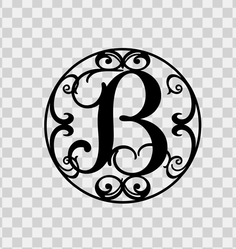 Monogram Svg B Circle Svg | Svg Png Dxf,eps | Wedding Monogram B Svg ...