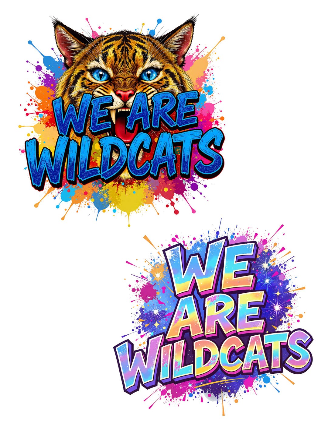 Wildcats Paint Splash PNG Set: Football Team Sublimation (digital ...
