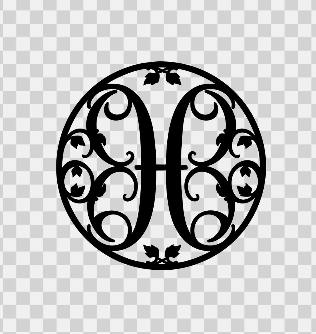 Monogram H Circle Svg | Svg Png Dxf,eps | | Wedding Monogram H Svg ...