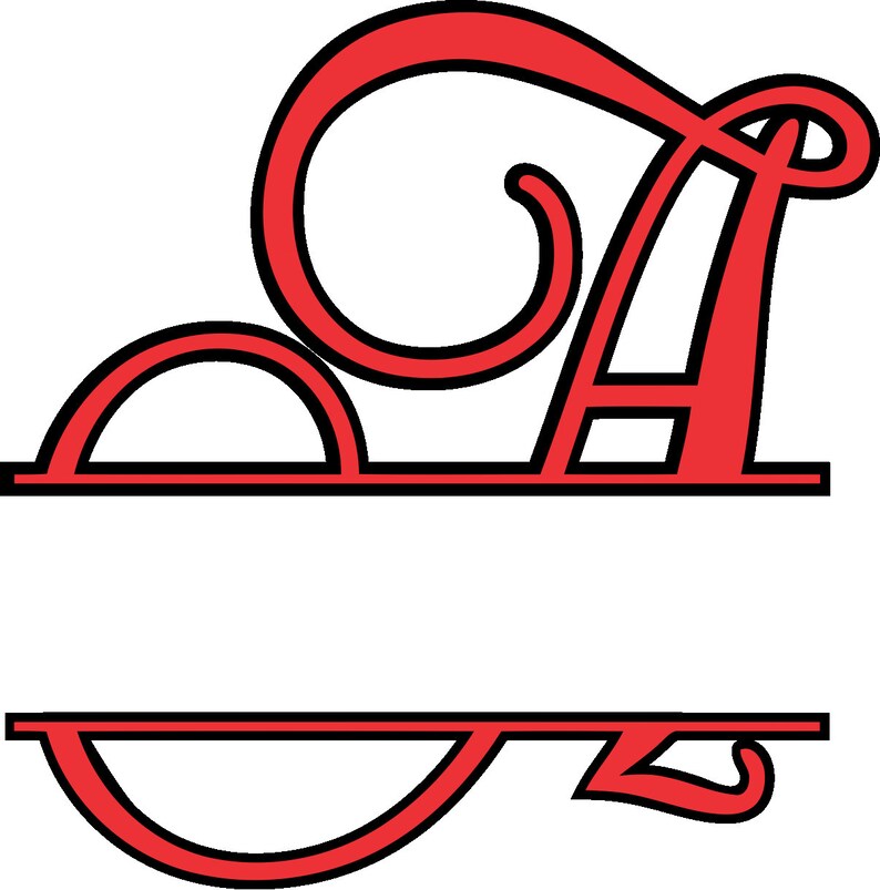 Two Layer Split Letter Svg Bundle Svg, Png, Dxf Monogram Letters, Split ...