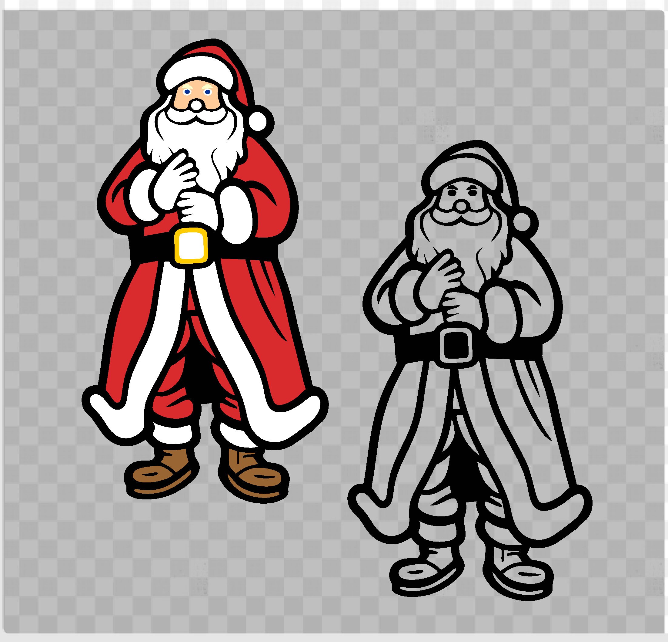 Santa Full Body Svg Svg, Png, Dxf, Eps Outlined, Layered and Grouped by ...