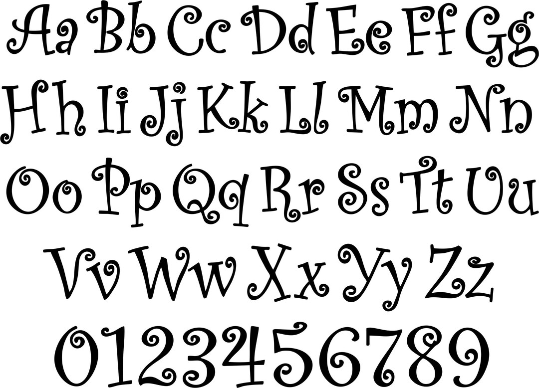Curly Font SVG Alphabet Package | Script Font Monogram Svg, Monogram ...
