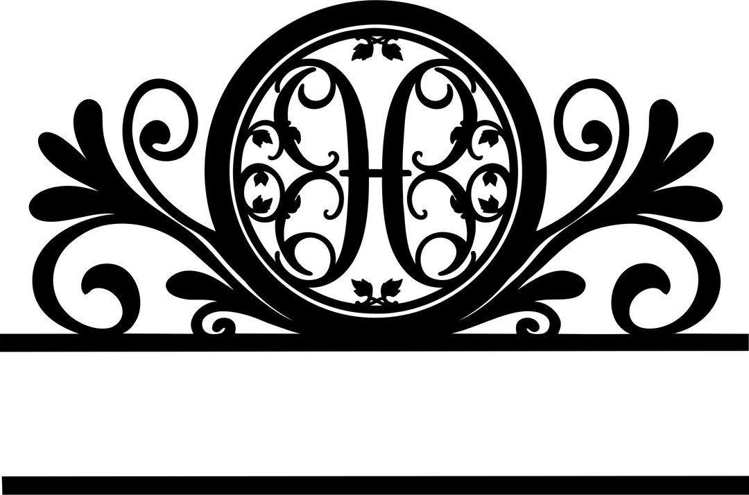 Split Monogram H Circle Svg | Svg Png Dxf,eps | | Wedding Monogram H ...