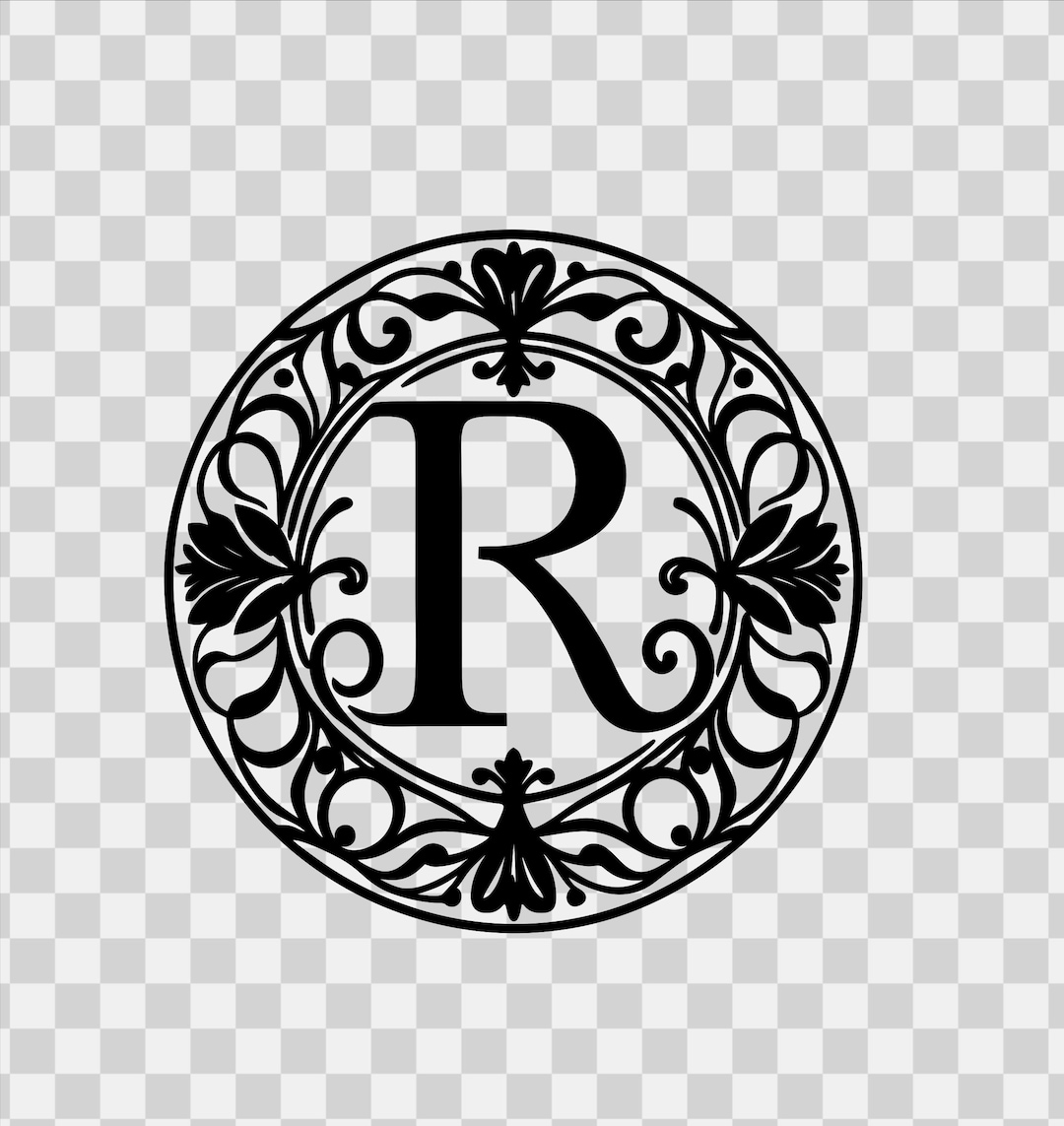 Monogram Svg R Circle Svg | Svg Png Dxf,eps | | Wedding Monogram R Svg ...