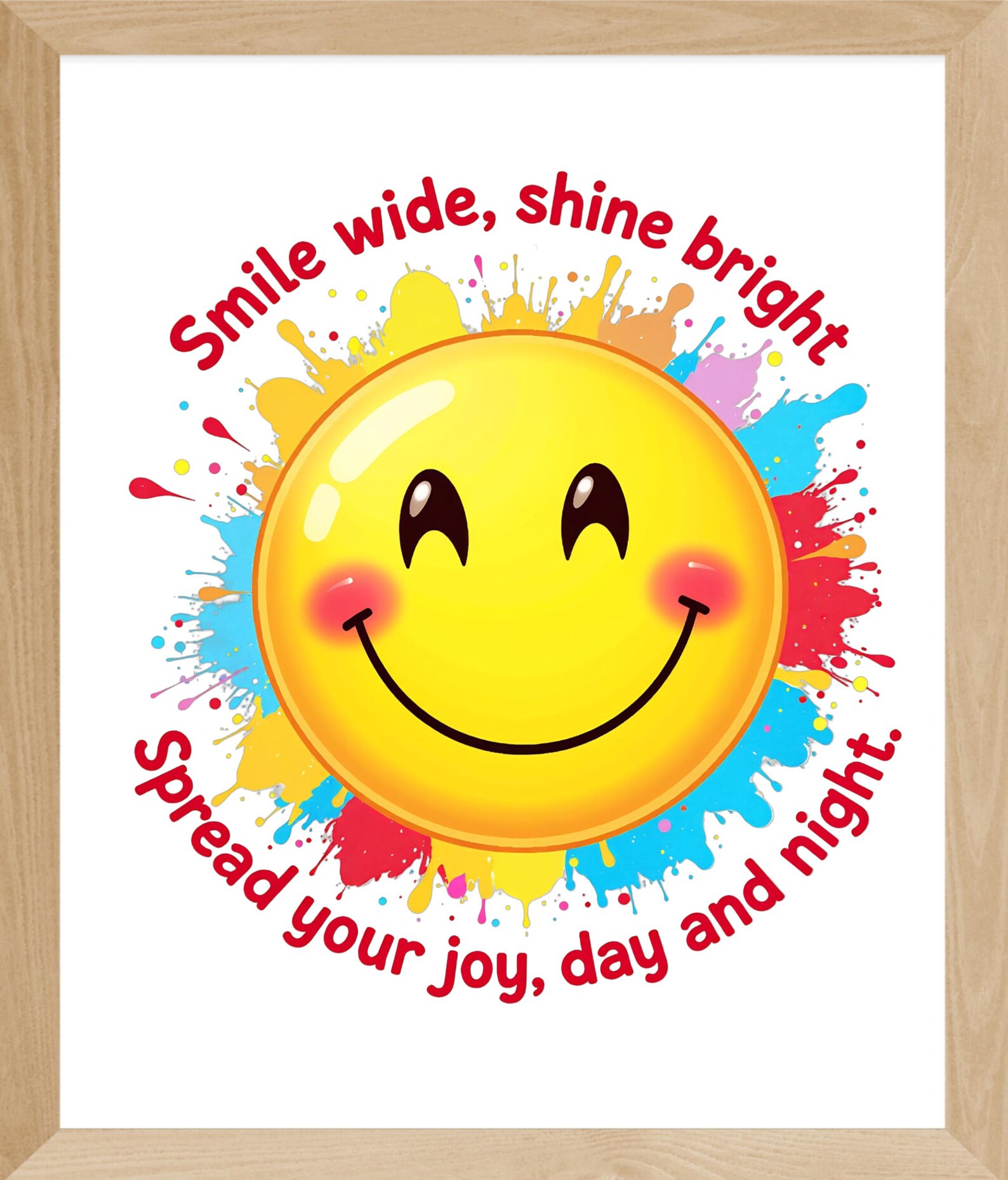 Smiley Face Wall Print | Png Sublimation | Smile Wide, Shine Bright ...