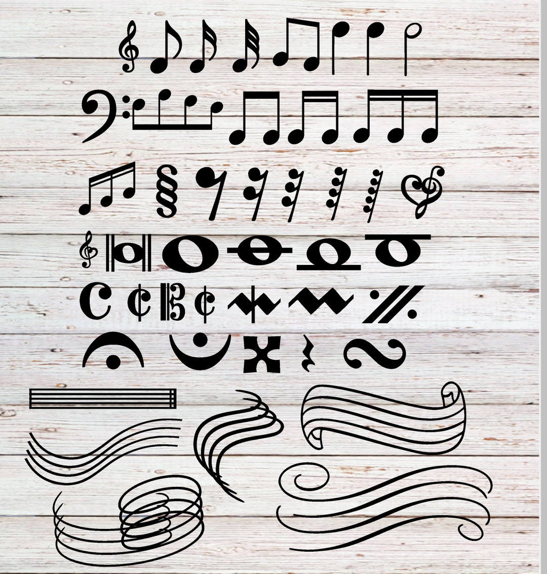 Musical Notes | Svg, Png, Dxf, Eps | | Individual Svg Files. - Etsy