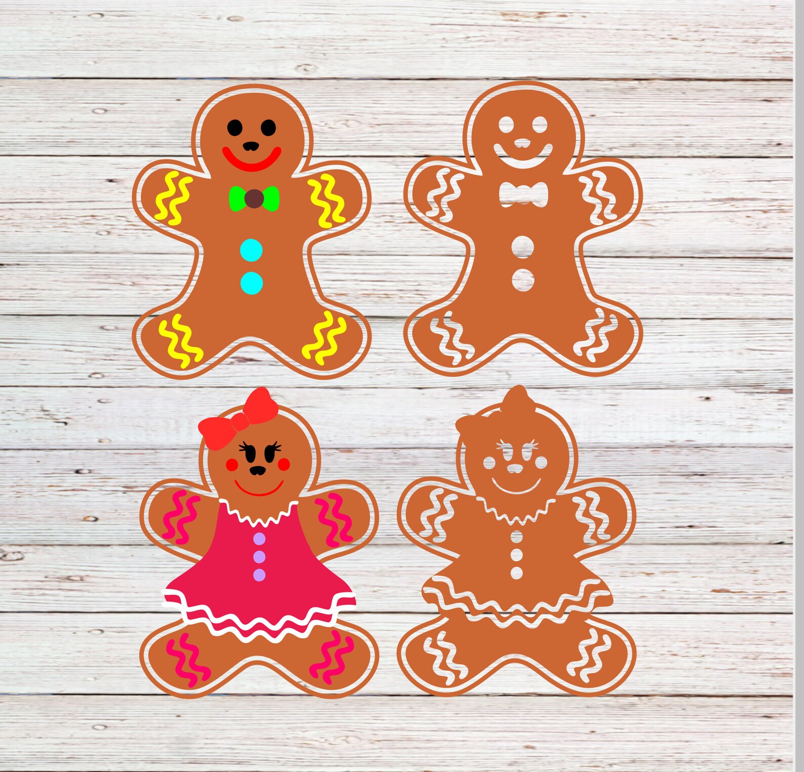 Gingerbread Boy and Girl Svg Set Svg Png Dxf - Etsy
