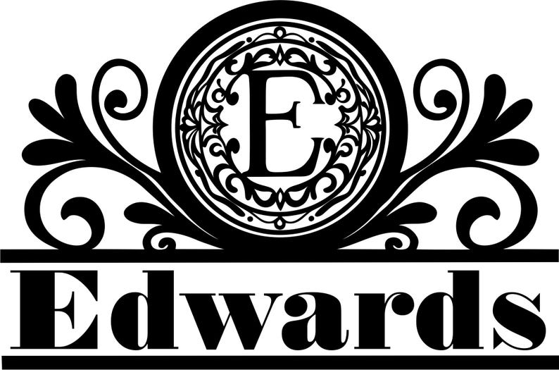 Split Letter E Monogram Svg: Wedding Monogram Files for Cricut (digital ...