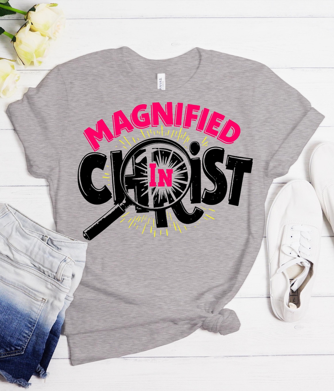 Magnified in Christ | Svg, Png, Dxf, Eps |: Christian Bible Verse ...
