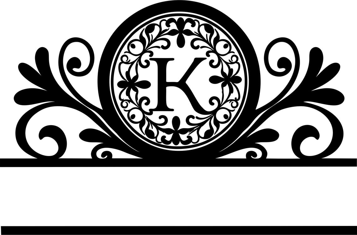 Split Monogram Svg K Circle Svg | Svg Png Dxf,eps | Wedding Monogram K ...