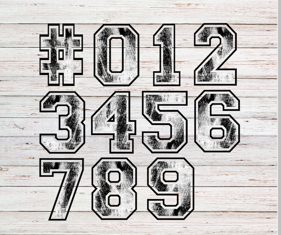 Distressed Varsity Font PNG: Sublimation Numbers (300 DPI) - Etsy
