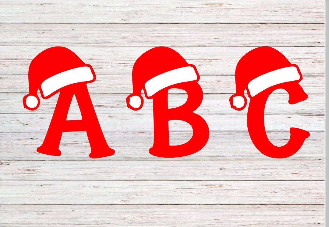 Christmas Santa Hat Font | SVG | One of a Kind Font - Etsy