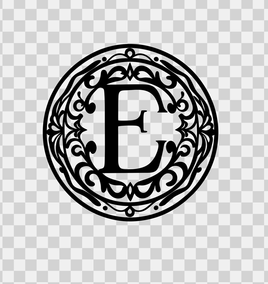 Monogram Svg E Circle Svg | Svg Png Dxf,eps | Wedding Monogram E Svg ...