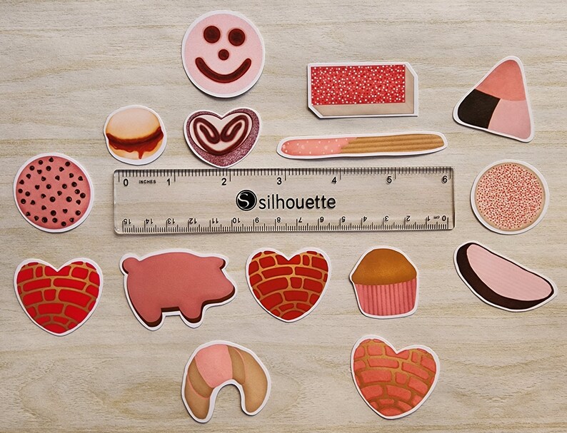 Pan Dulce Valentines Day Themed Stickers Pan Dulce Mexicano Mexican ...