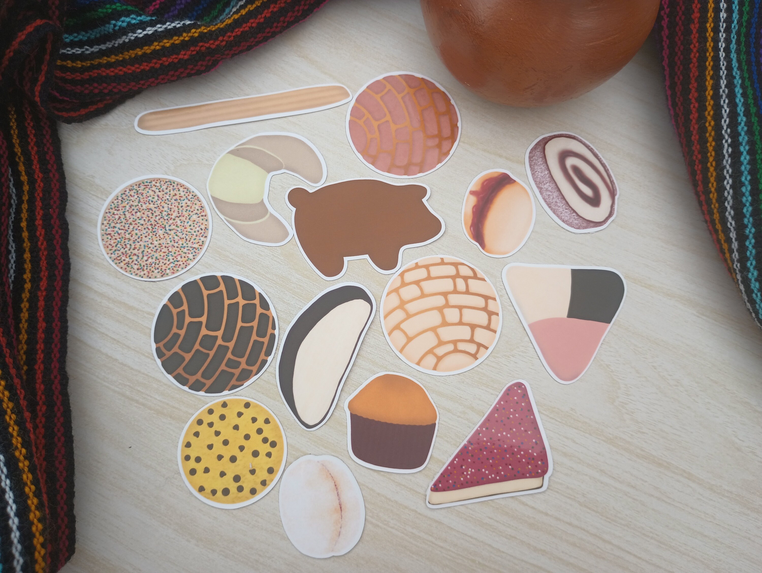Pan Dulce Pan Dulce Mexicano Mexican Bread Sticker Pack 15 Stickers - Etsy
