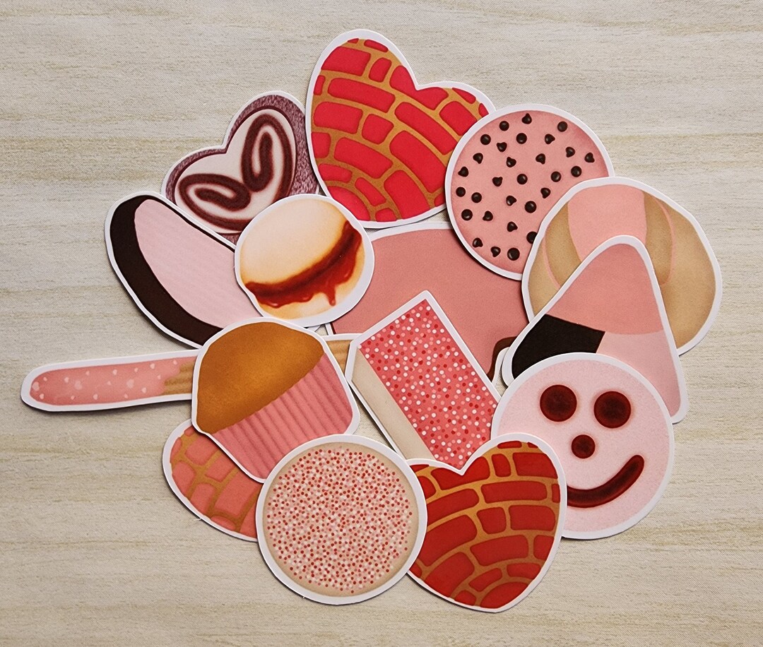 Pan Dulce Valentines Day Themed Stickers Pan Dulce Mexicano Mexican ...