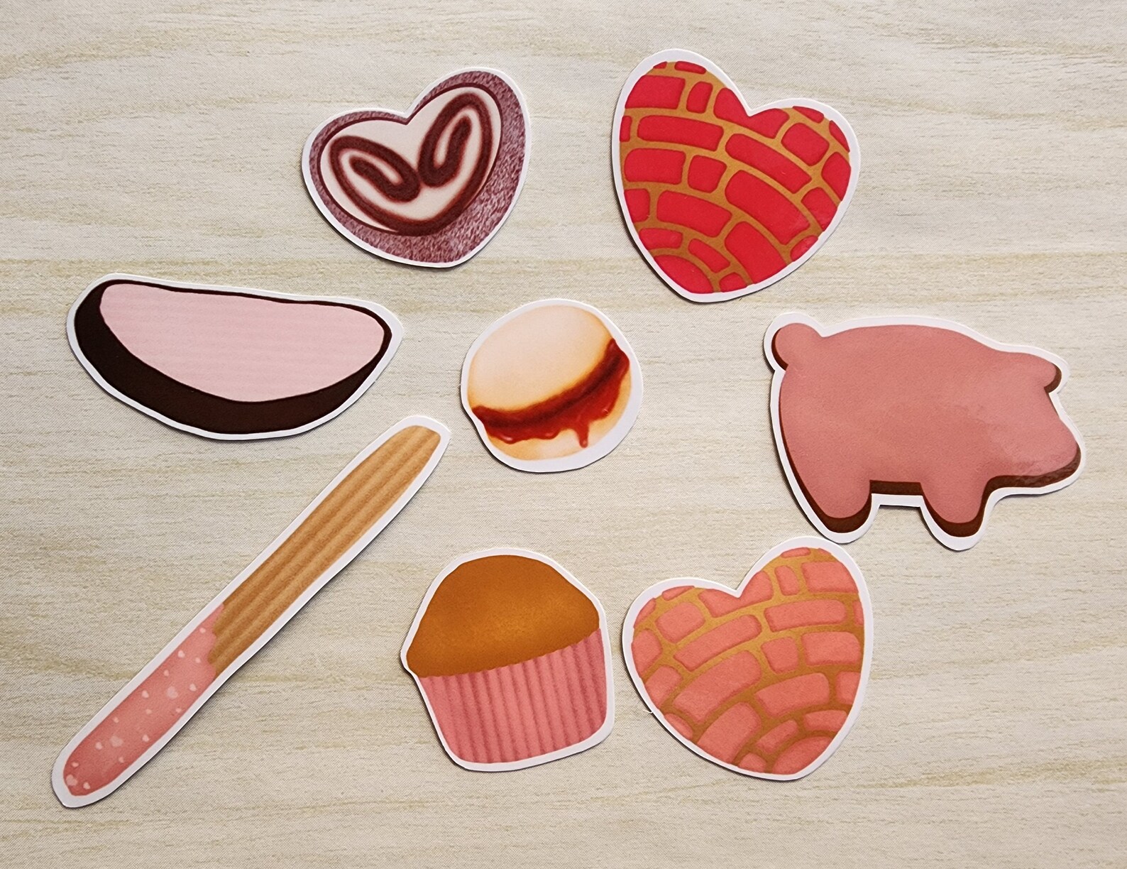 Pan Dulce Valentines Day Themed Stickers Pan Dulce Mexicano Mexican ...