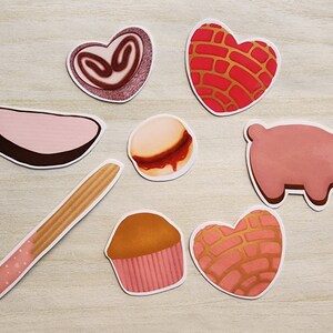 Pan Dulce Valentines Day Themed Stickers Pan Dulce Mexicano Mexican ...