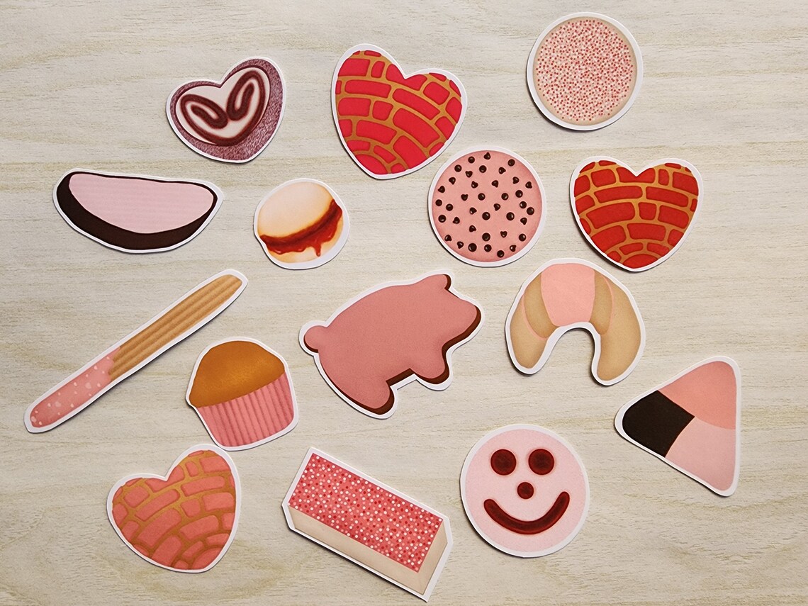 Pan Dulce Valentines Day Themed Stickers Pan Dulce Mexicano - Etsy