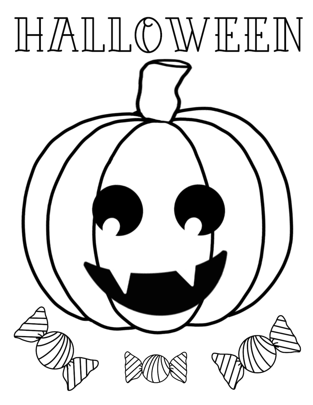 Digital Halloween Coloring Pages - Etsy