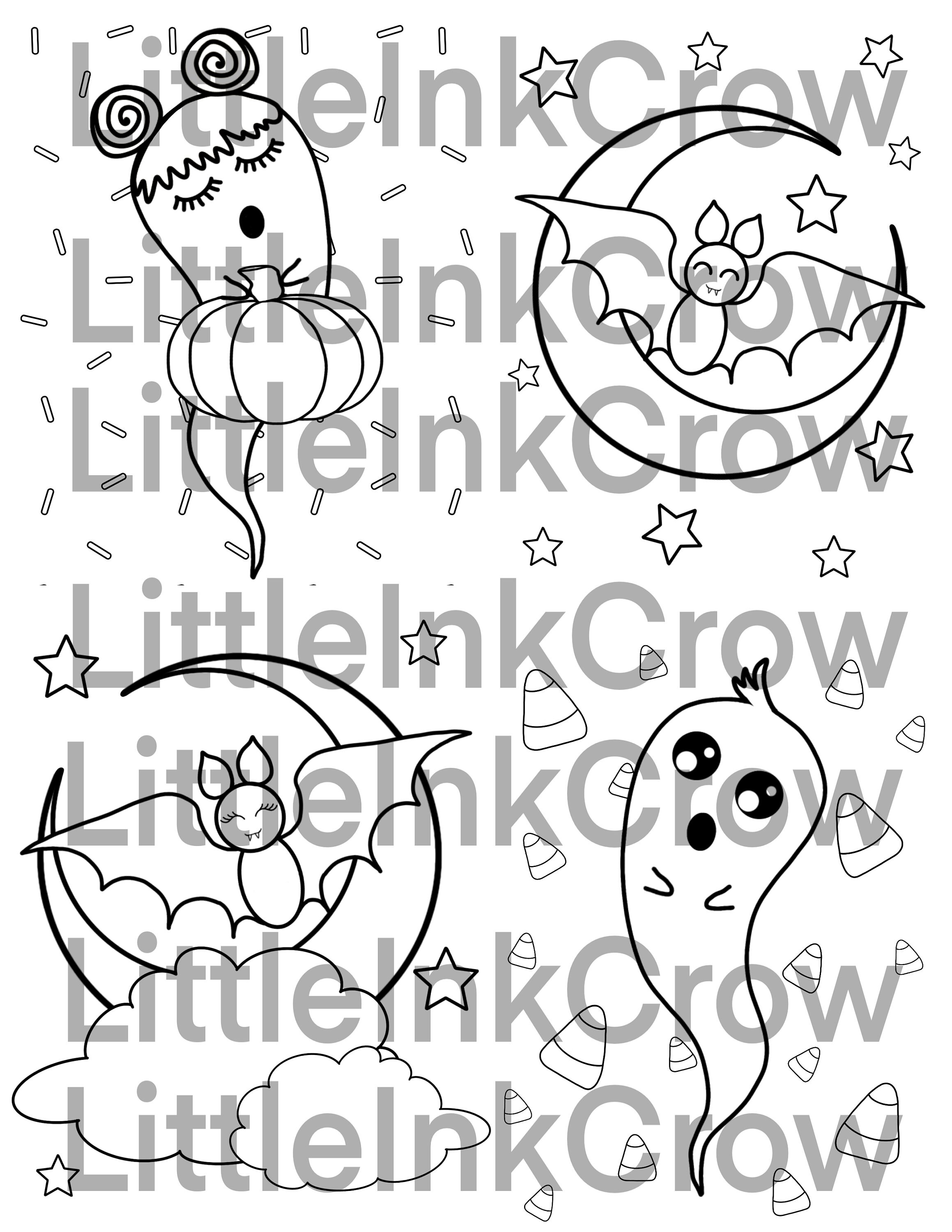 Digital Halloween Coloring Pages - Etsy