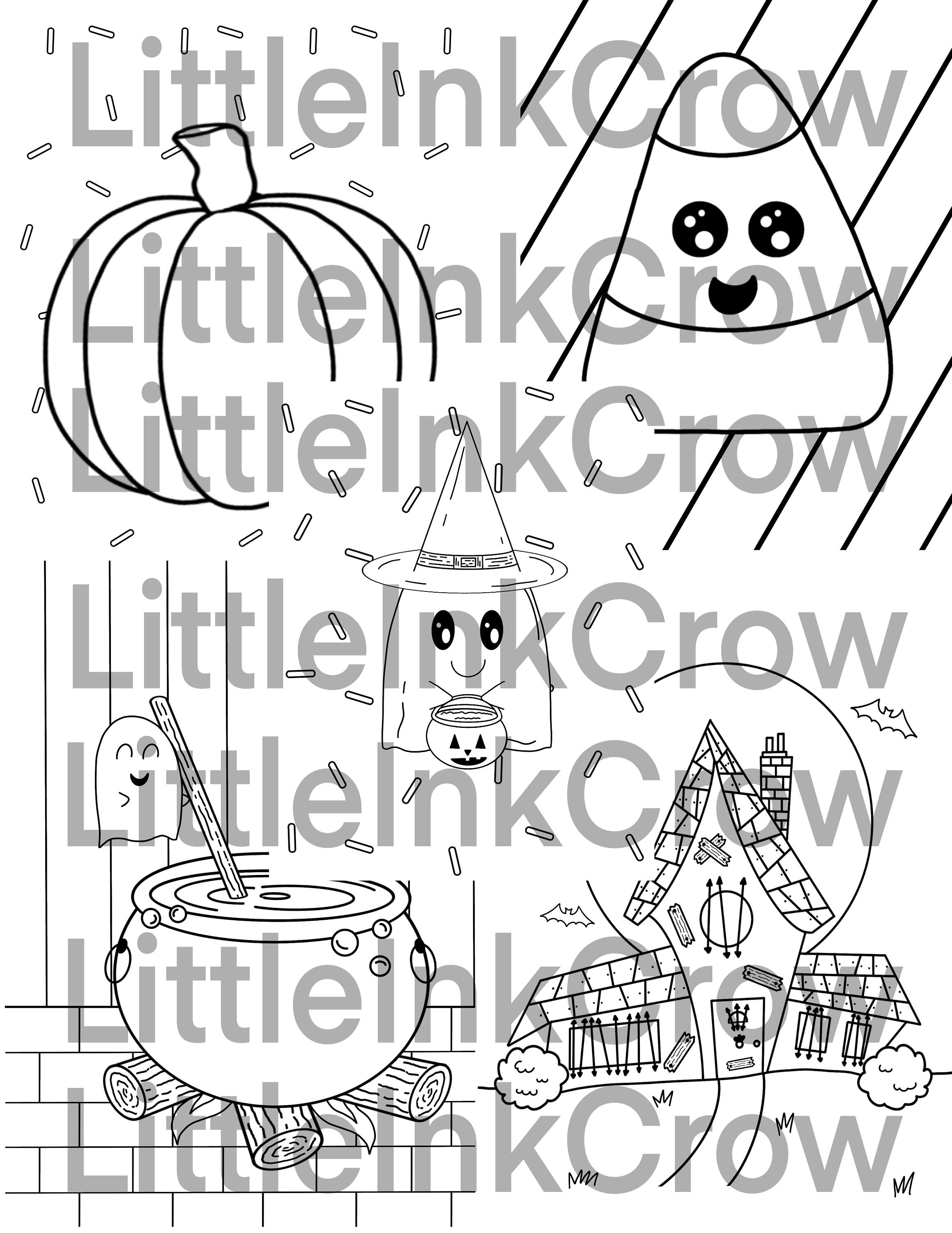 Digital Halloween Coloring Pages - Etsy