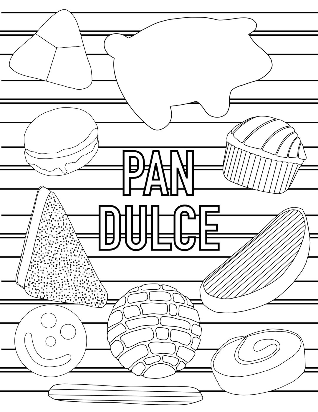 Páginas digitales para colorear de Pan Dulce / Páginas digitales para ...