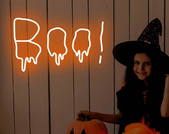 Custom Halloween Neon Sign, Pumpkin Ghost Boo Neon Sign, Halloween Gift ...