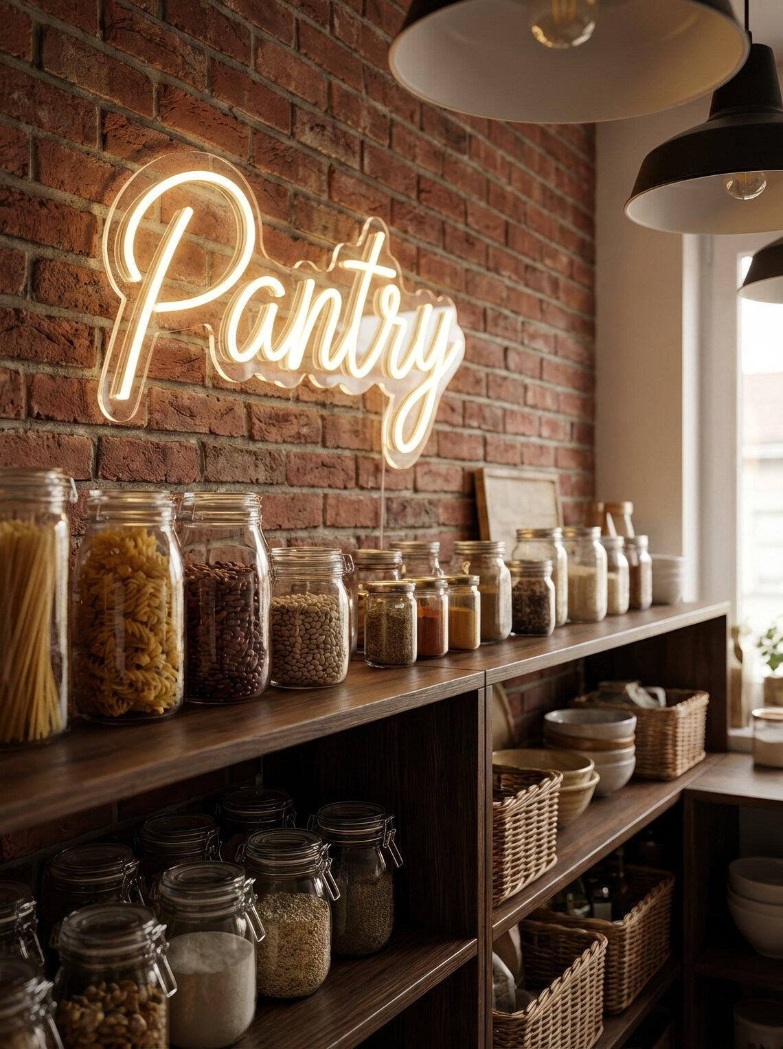 Pantry Neon Sign | Kitchen Organization Decor | Farmhouse Wall Art ...