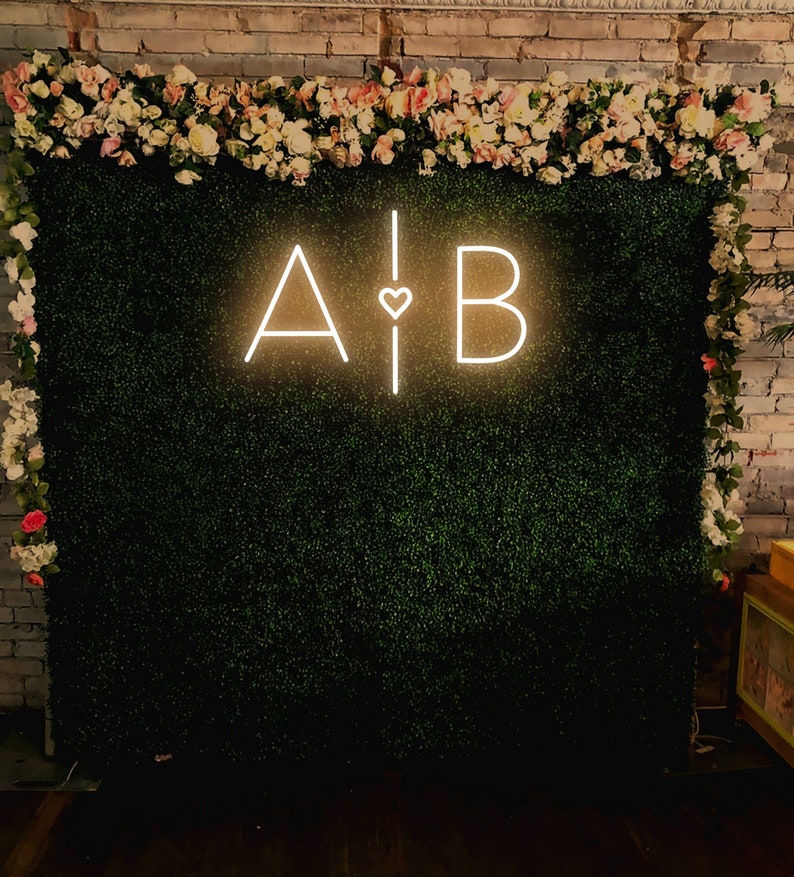 Minimalist Wedding Initials Neon Sign Custom Wedding Initials - Etsy