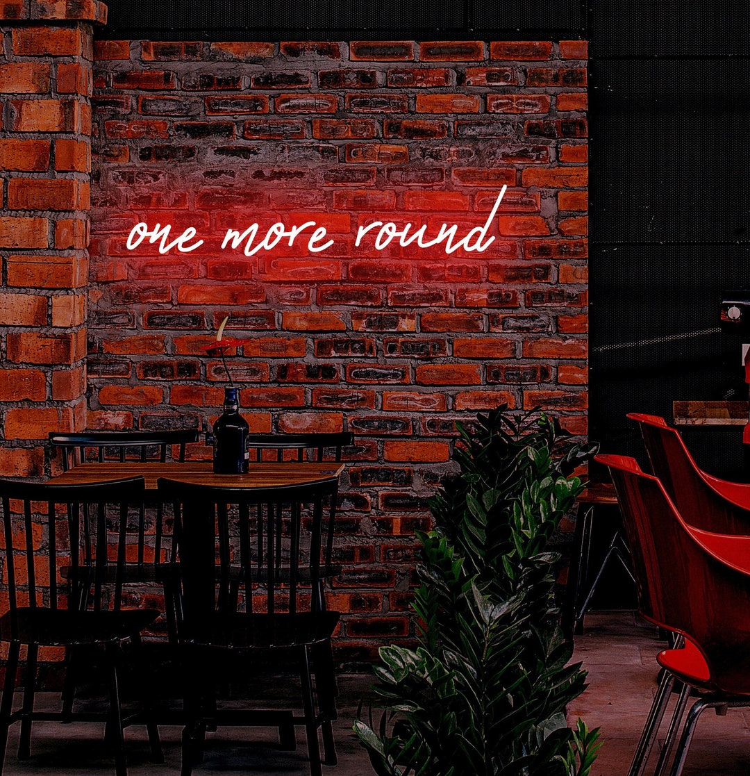 One More Round Neon Sign, Cocktail Neon Sign, Bar Neon Sign, Christmas ...