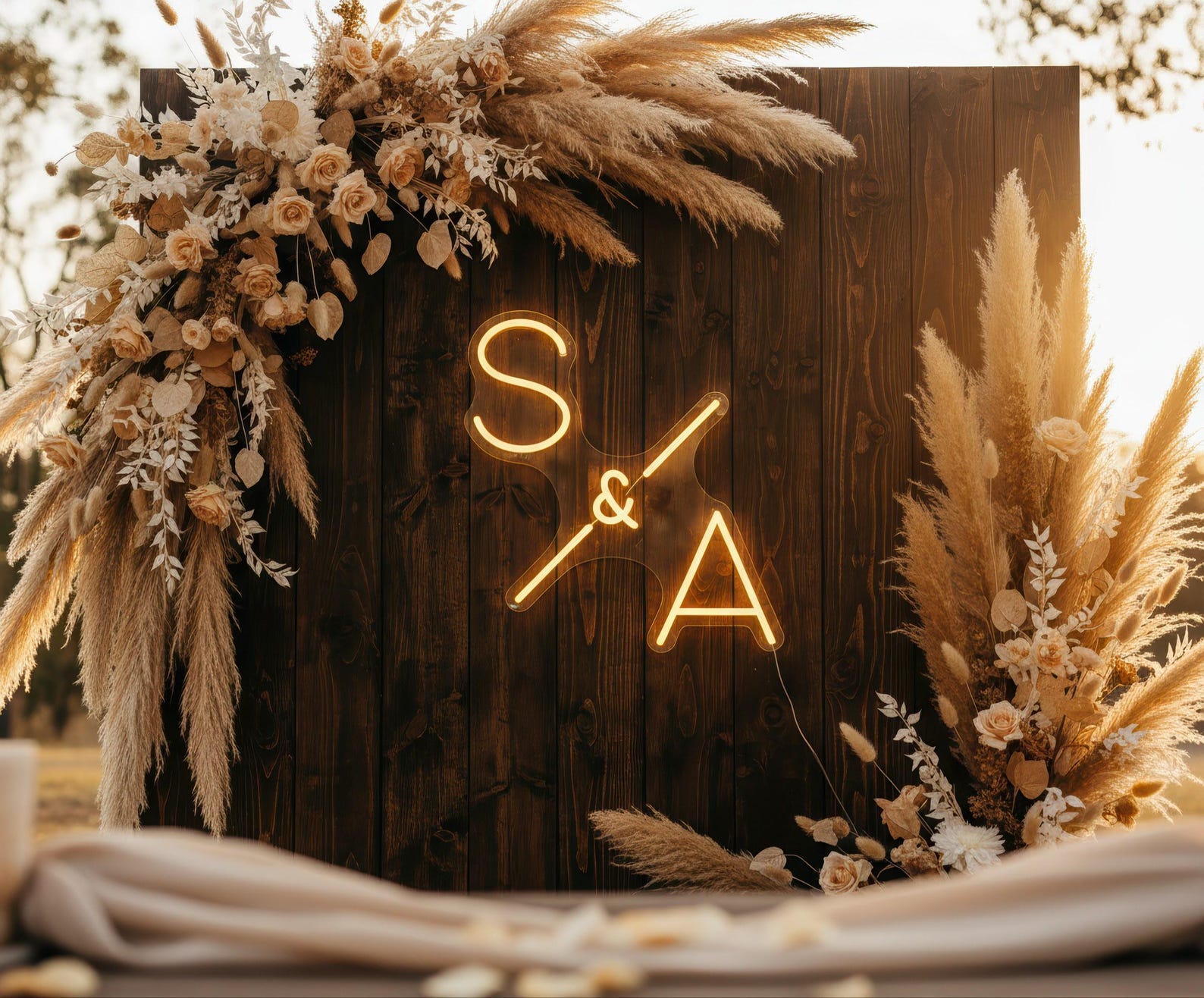 Custom Initials Neon Sign | Wedding Reception Decor | Personalized ...