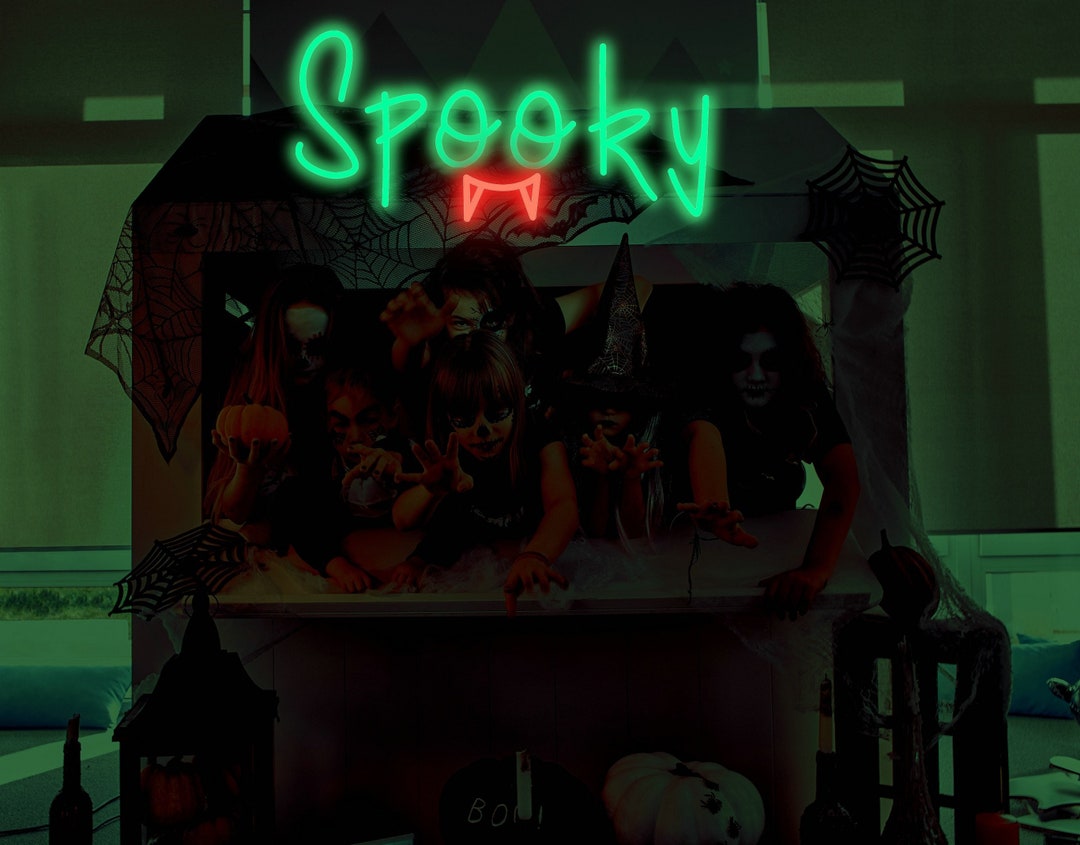 Halloween Spooky Neon Sign, Halloween Party Decor - Etsy